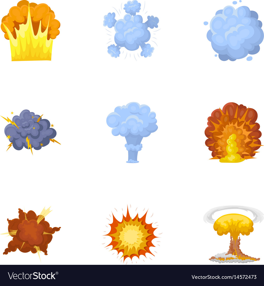 A set of icons about the explosion various Vector Image