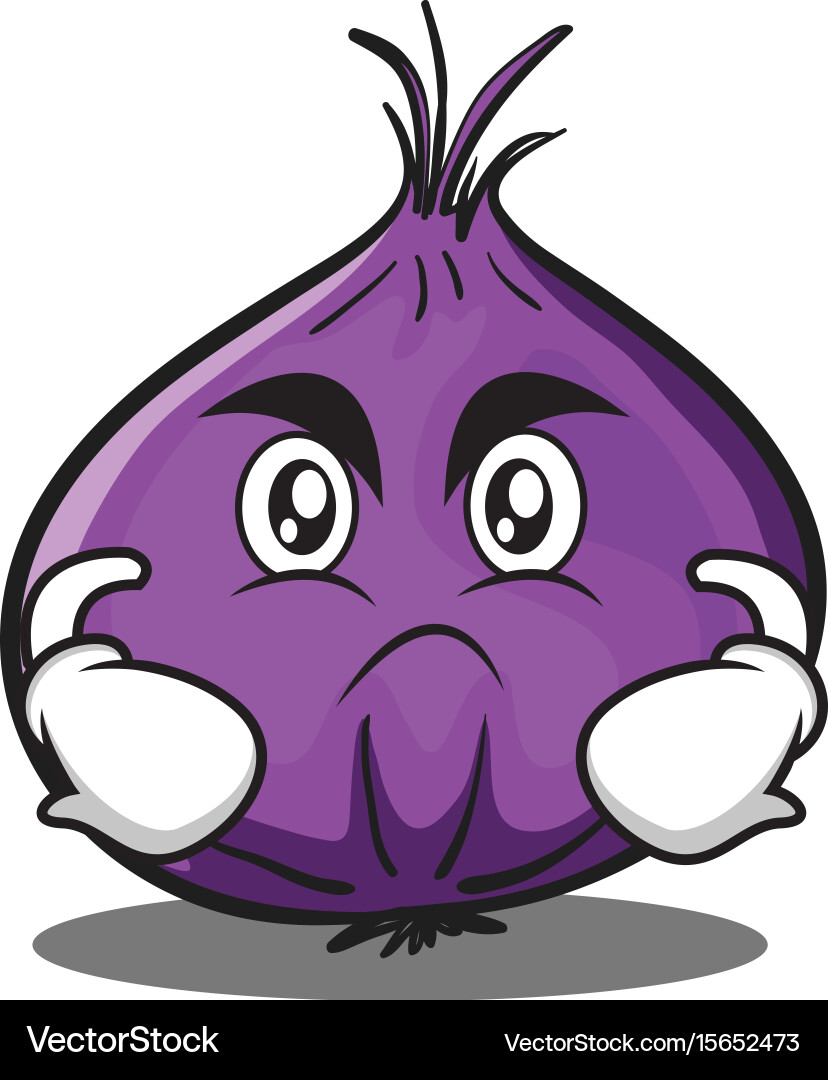 Angry red onion character cartoon Royalty Free Vector Image
