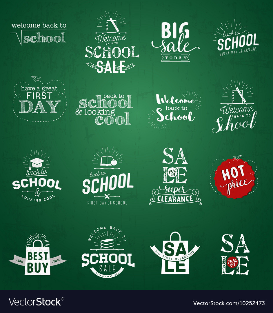 Back to school typographical design elements Vector Image