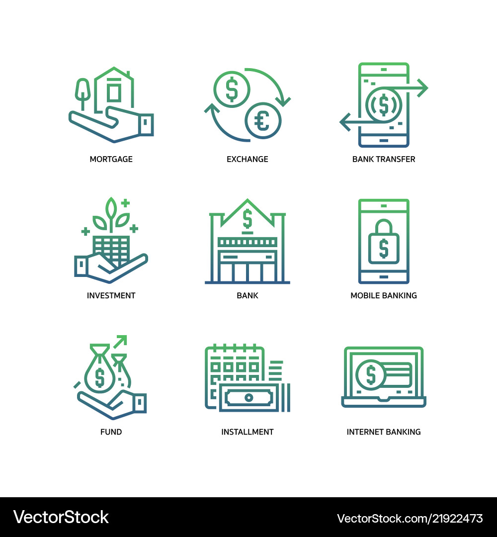 Banking and finance icons Royalty Free Vector Image
