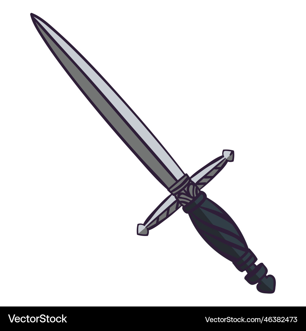 Blue and metal sword color stroke Royalty Free Vector Image