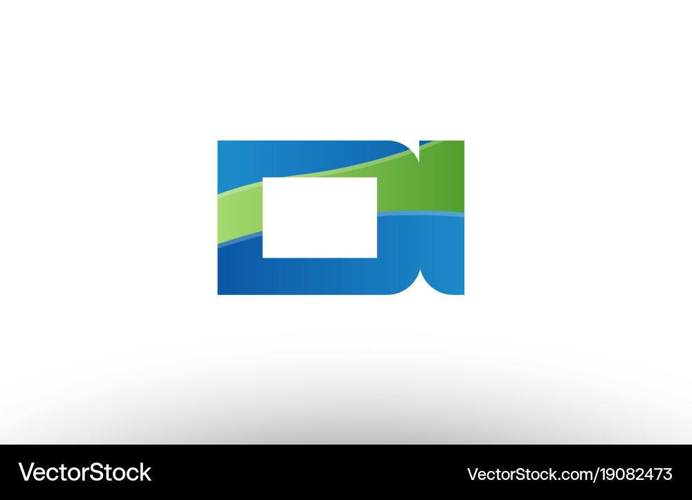 Blue green di d i alphabet letter logo Royalty Free Vector