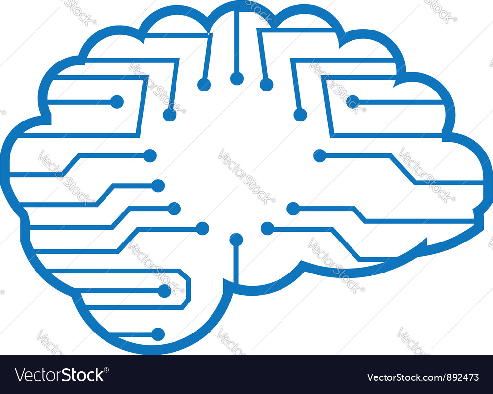 Chip brain Royalty Free Vector Image - VectorStock