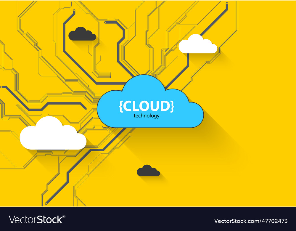 Cloud storage technology integrated digital web Vector Image