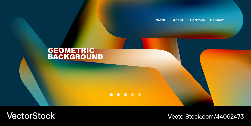 Colorful geometric background landing page Vector Image