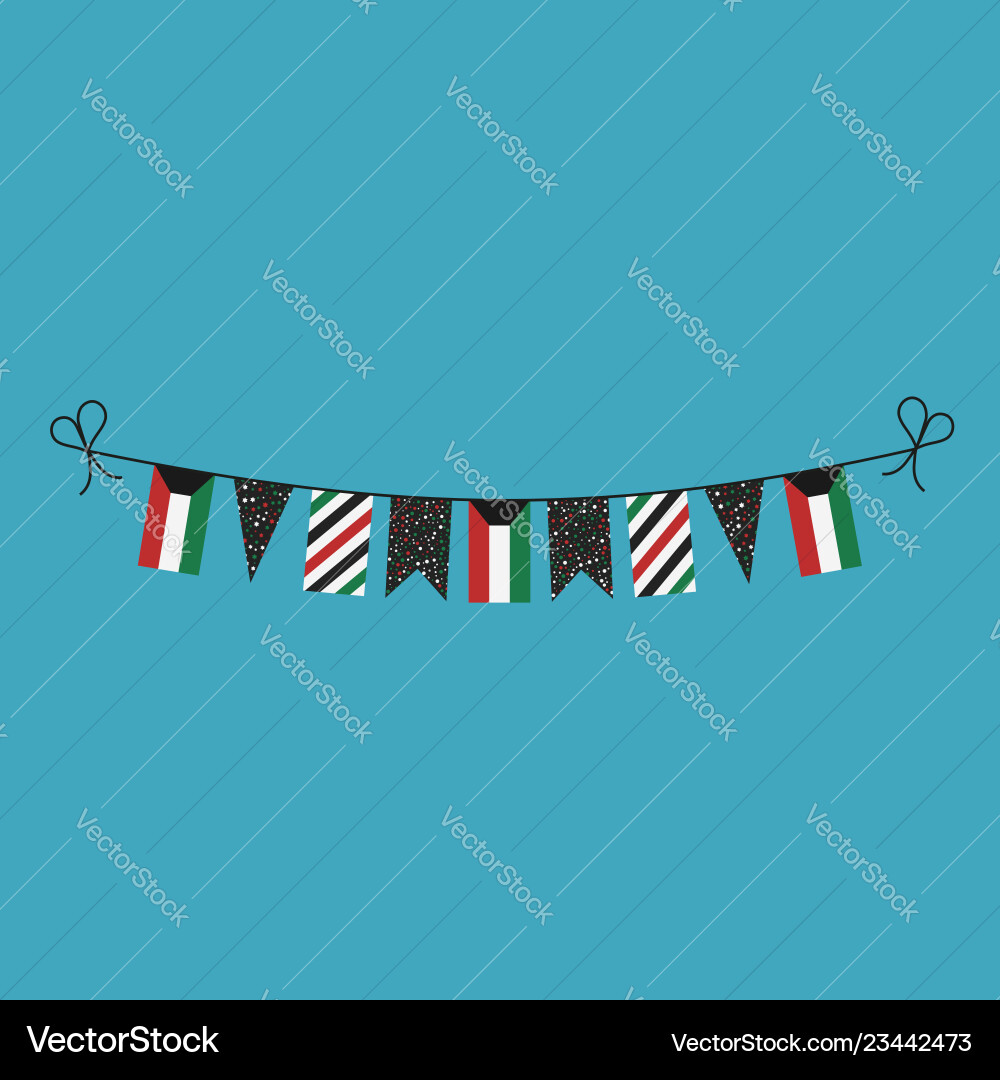 Decorations bunting flags for kuwait national day Vector Image