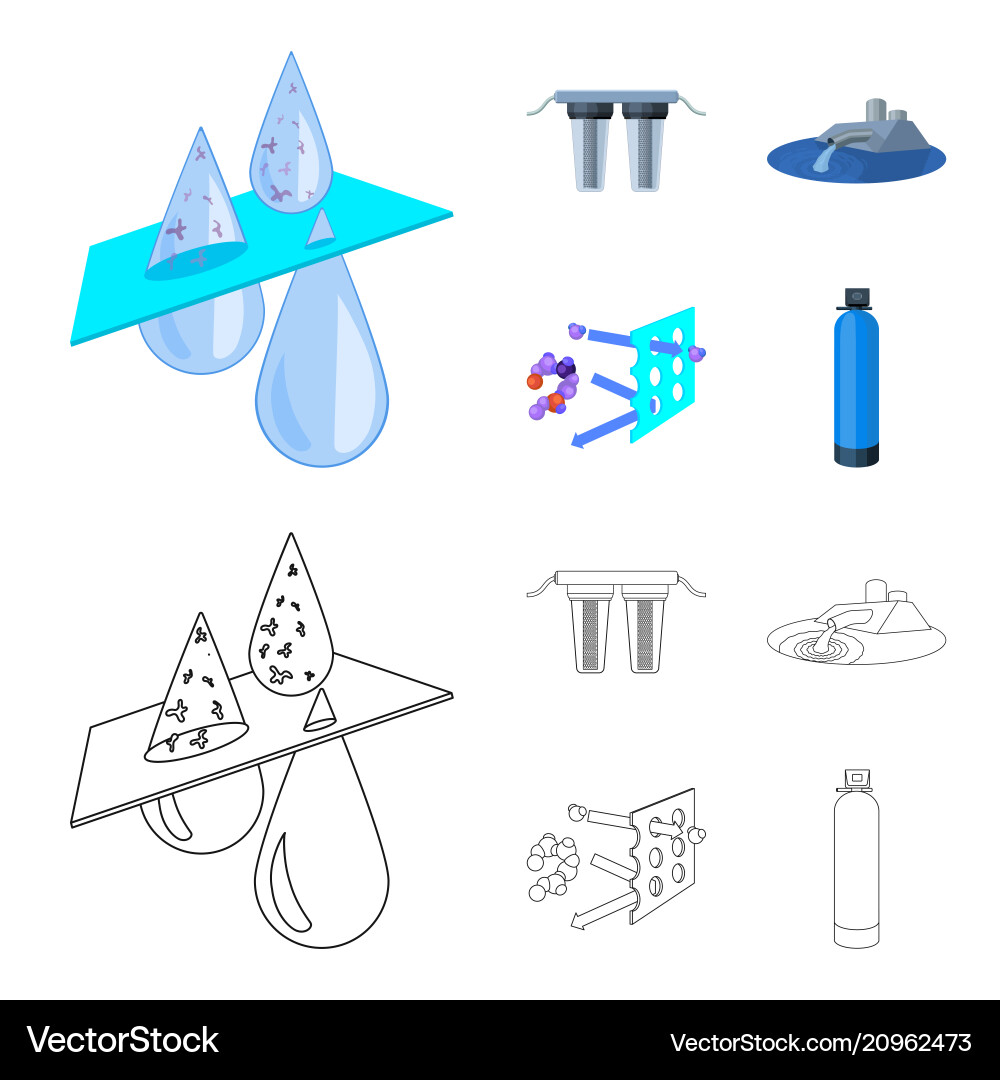 Filter filtration nature eco bio water Royalty Free Vector