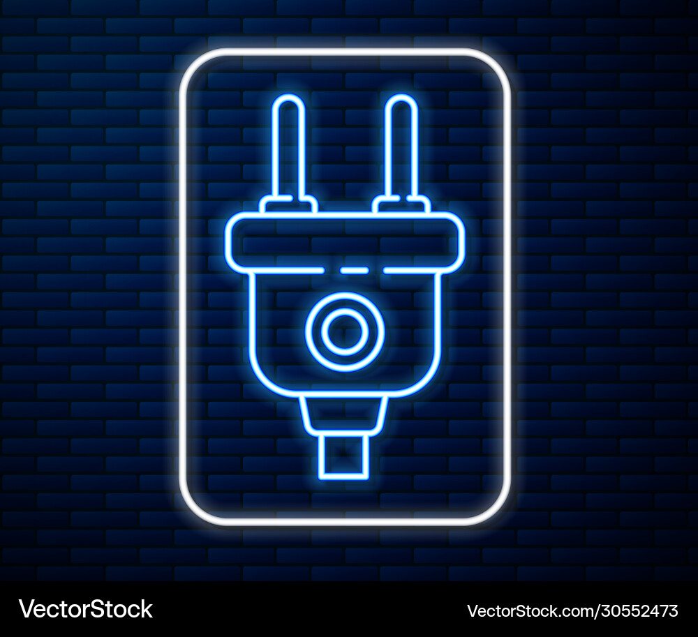 Glowing neon line electric plug icon isolated Vector Image
