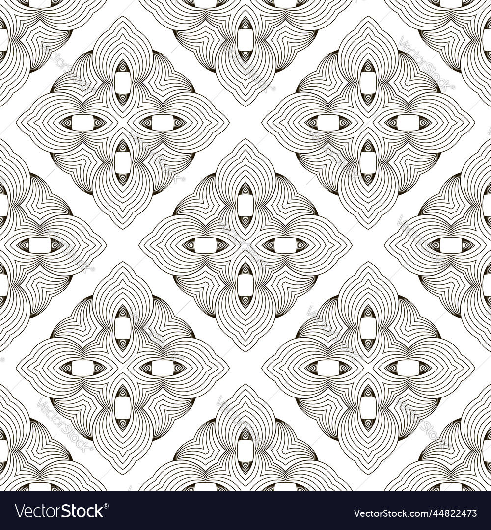 Line icon seamless pattern isolated on white Vector Image