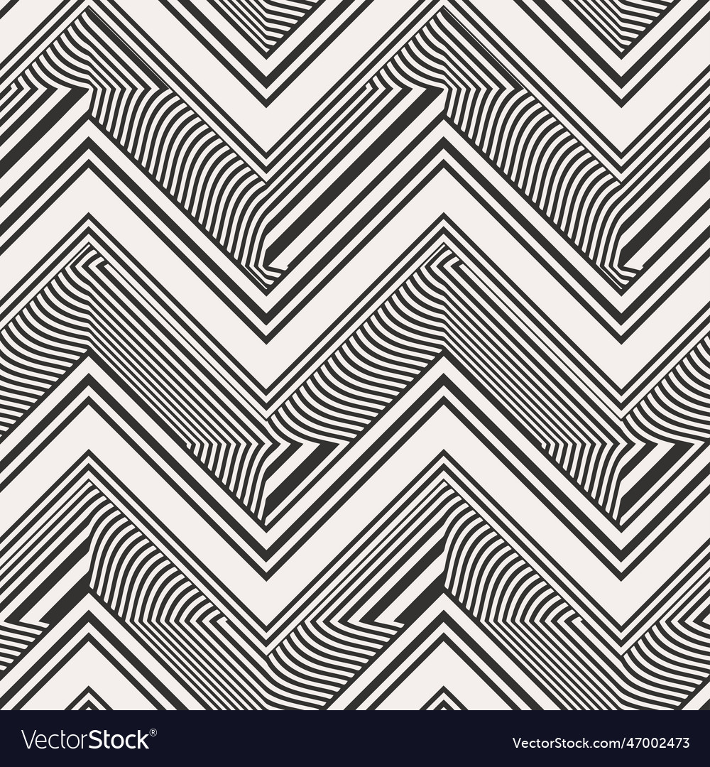 Monochrome Moire Effect Textured Zigzag Pattern Vector Image
