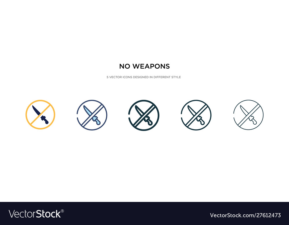 No weapons icon in different style two colored Vector Image