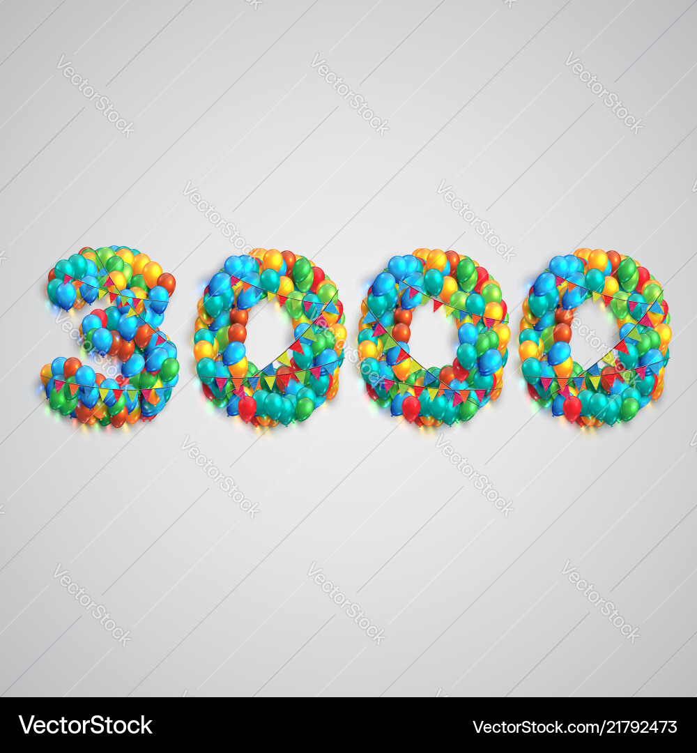 Number made by colorful balloons Royalty Free Vector Image