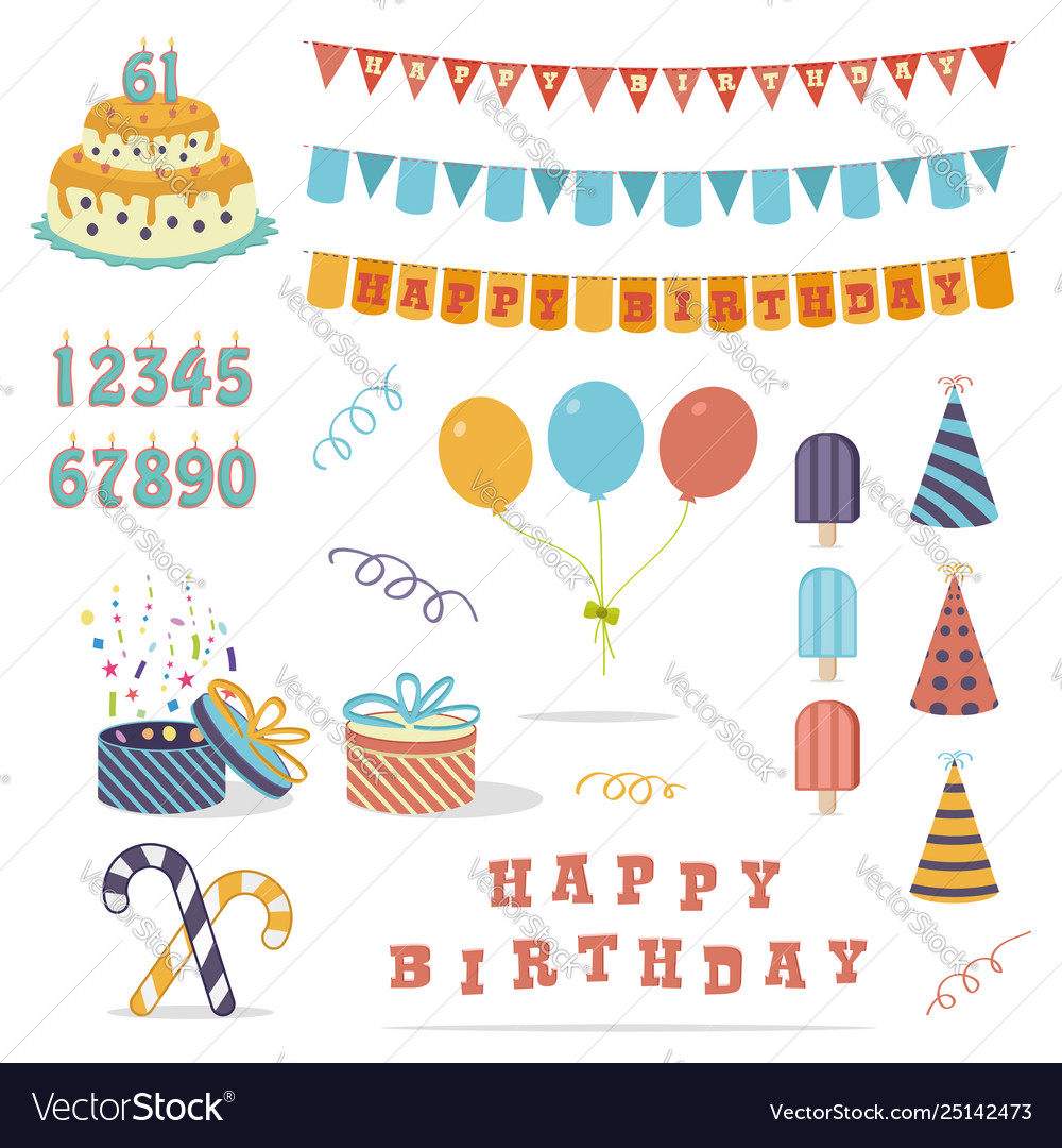 Party elements Royalty Free Vector Image - VectorStock