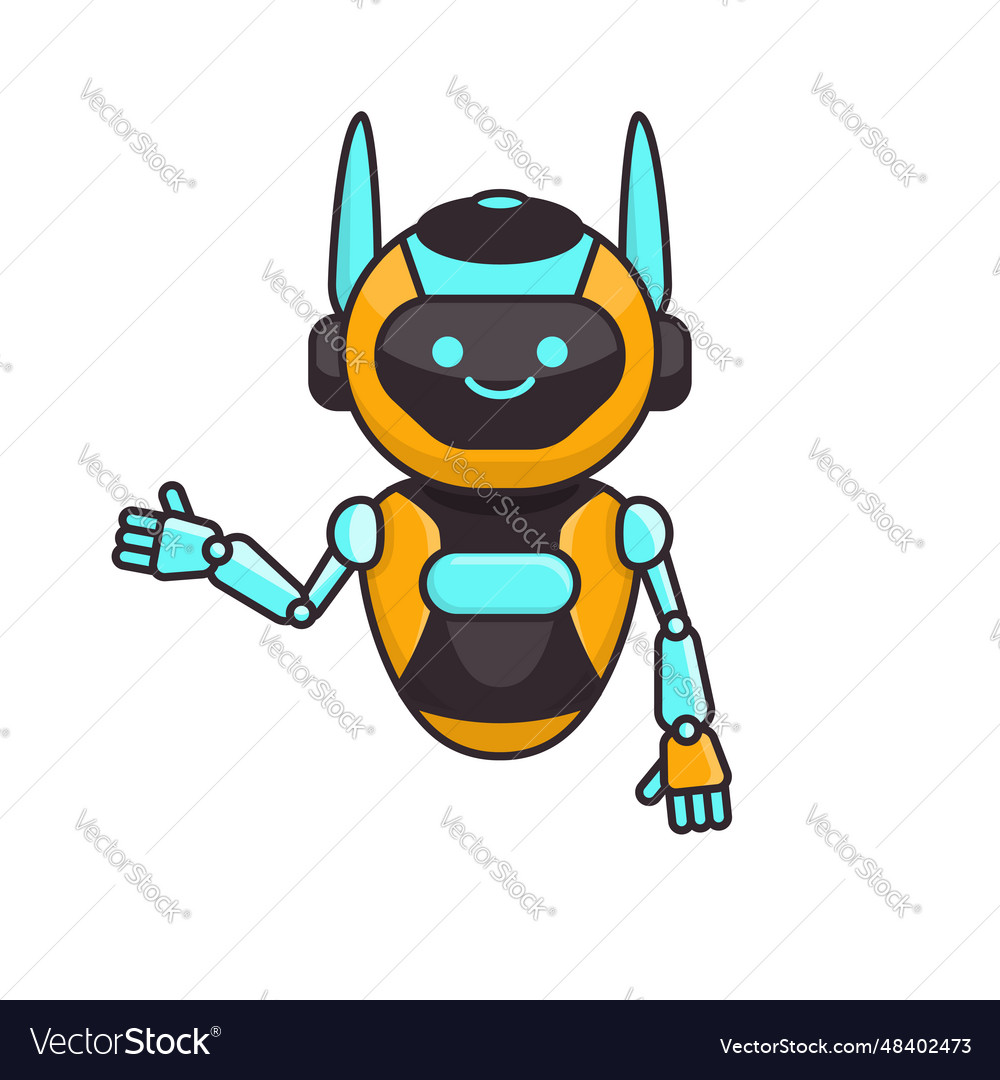 Robot presenting or welcoming gesture cute robot Vector Image