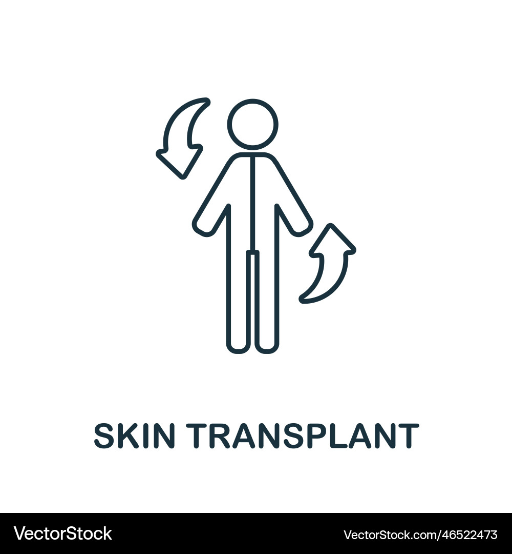 Skin transplant line icon element sign from Vector Image