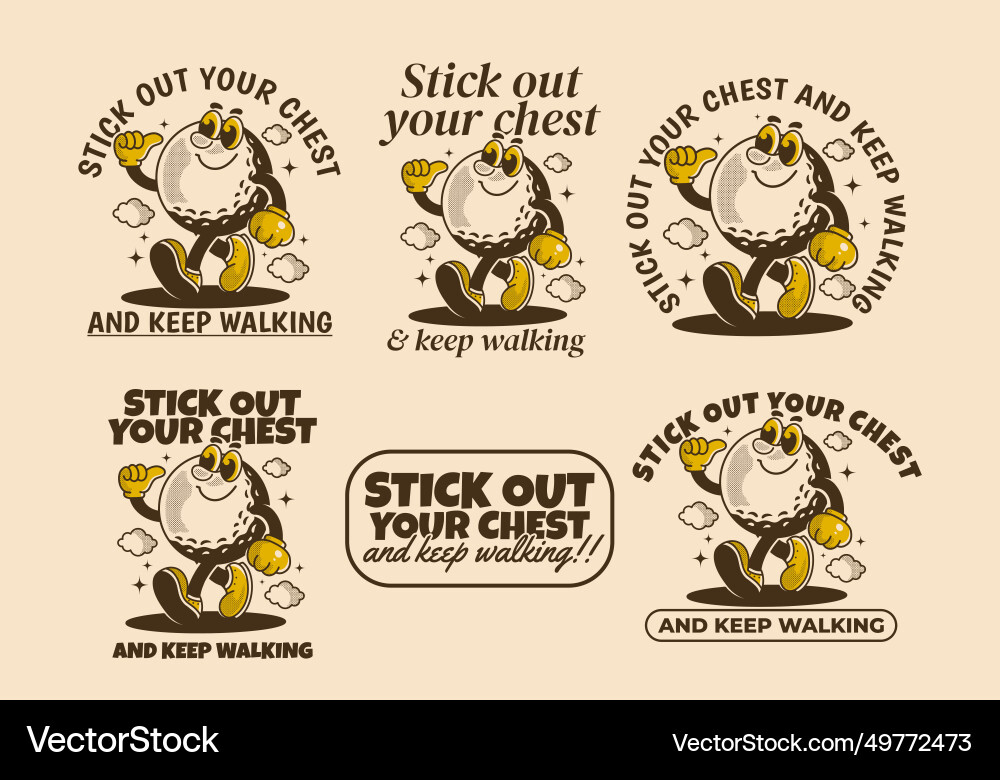 Stick out your chest and keep walking mascot Vector Image