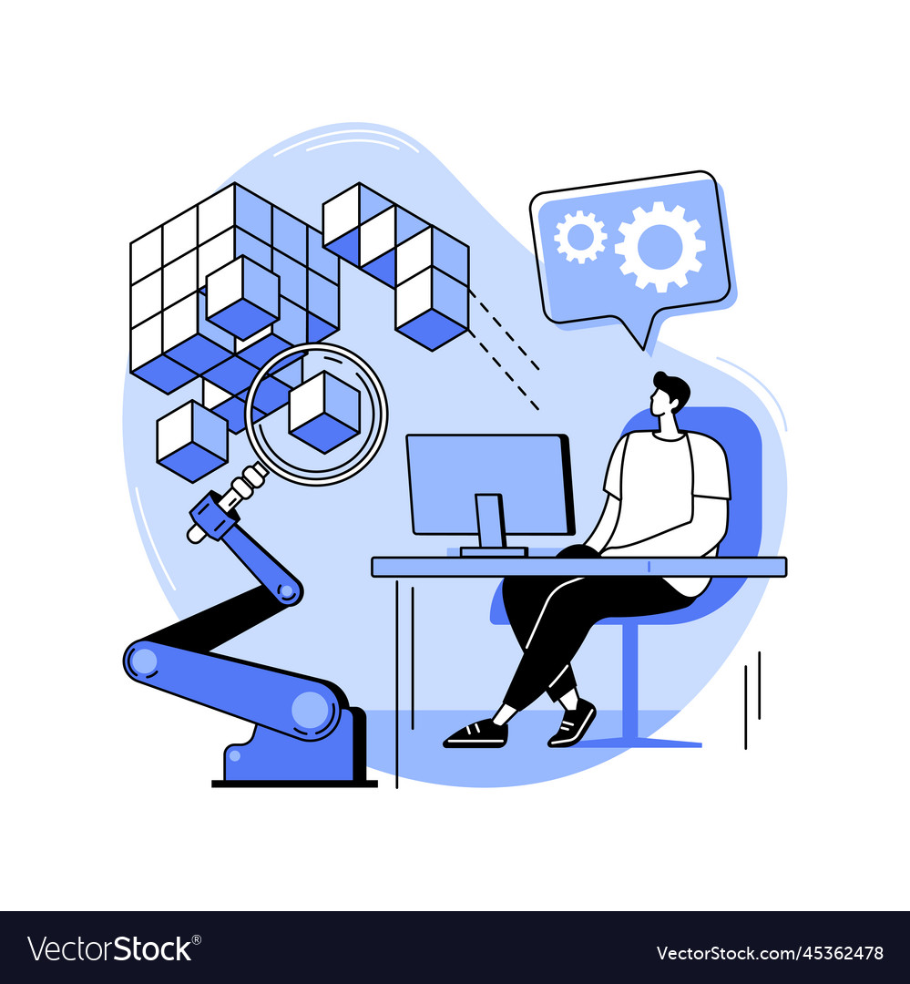 3d modeling software isolated cartoon Royalty Free Vector