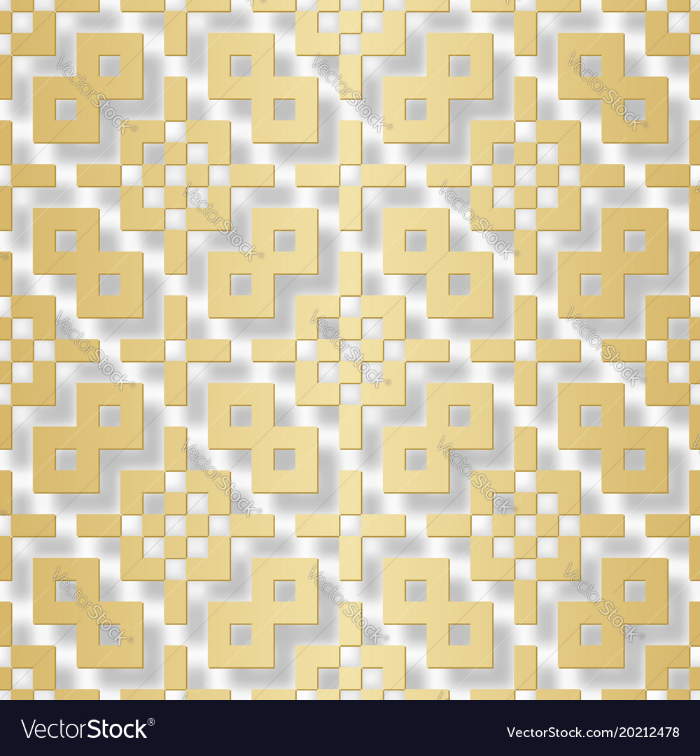 Arabic seamless pattern with 3d effect Royalty Free Vector