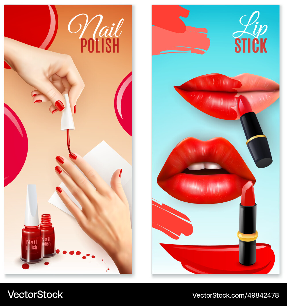 Cosmetics and beauty banners set Royalty Free Vector Image