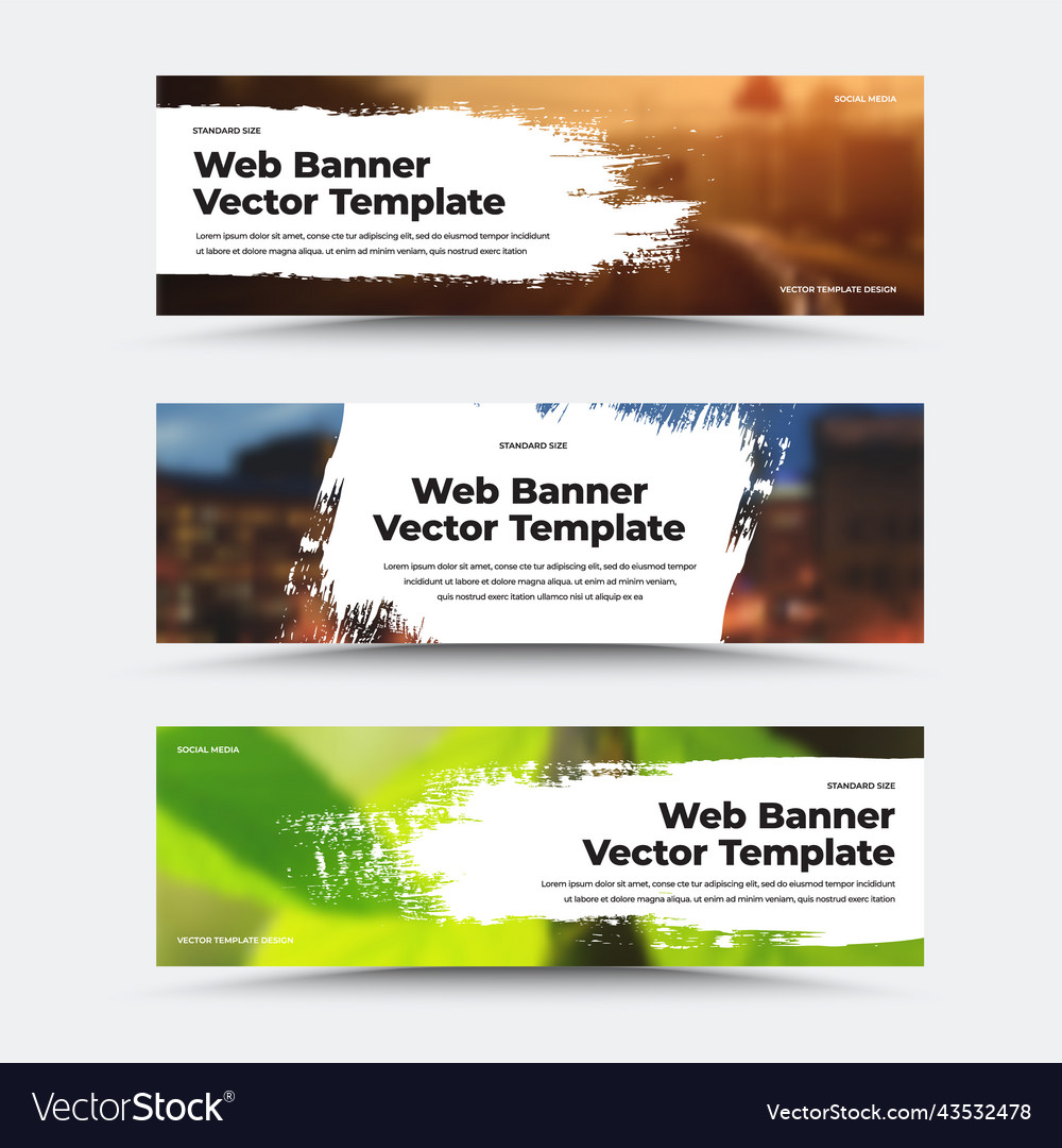 Eps banner template design with white brush Vector Image