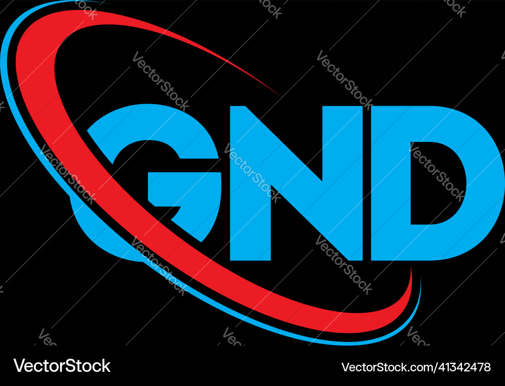 Gnd logo letter design Royalty Free Vector Image