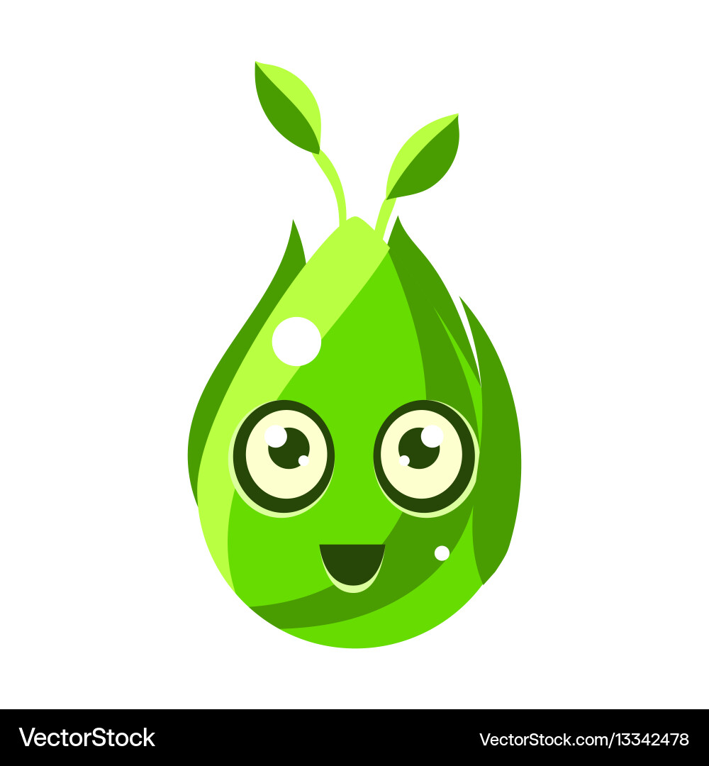 Green nature element egg-shaped cute fantastic Vector Image