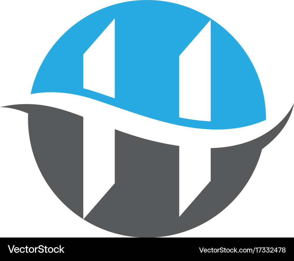 H letter water wave logo template design Vector Image