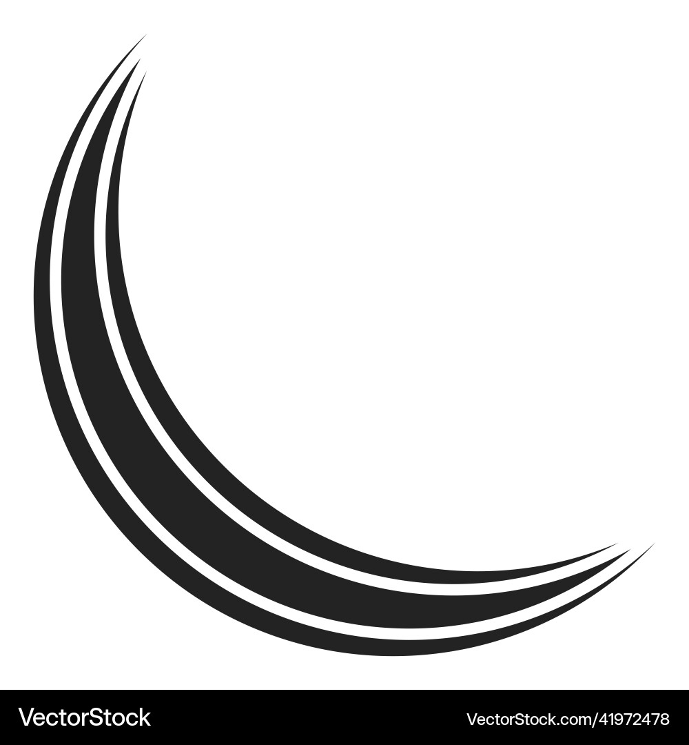 Logo curved triple stripe in the shape Royalty Free Vector