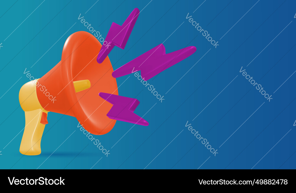 Marketing time concept realistic 3d megaphone Vector Image