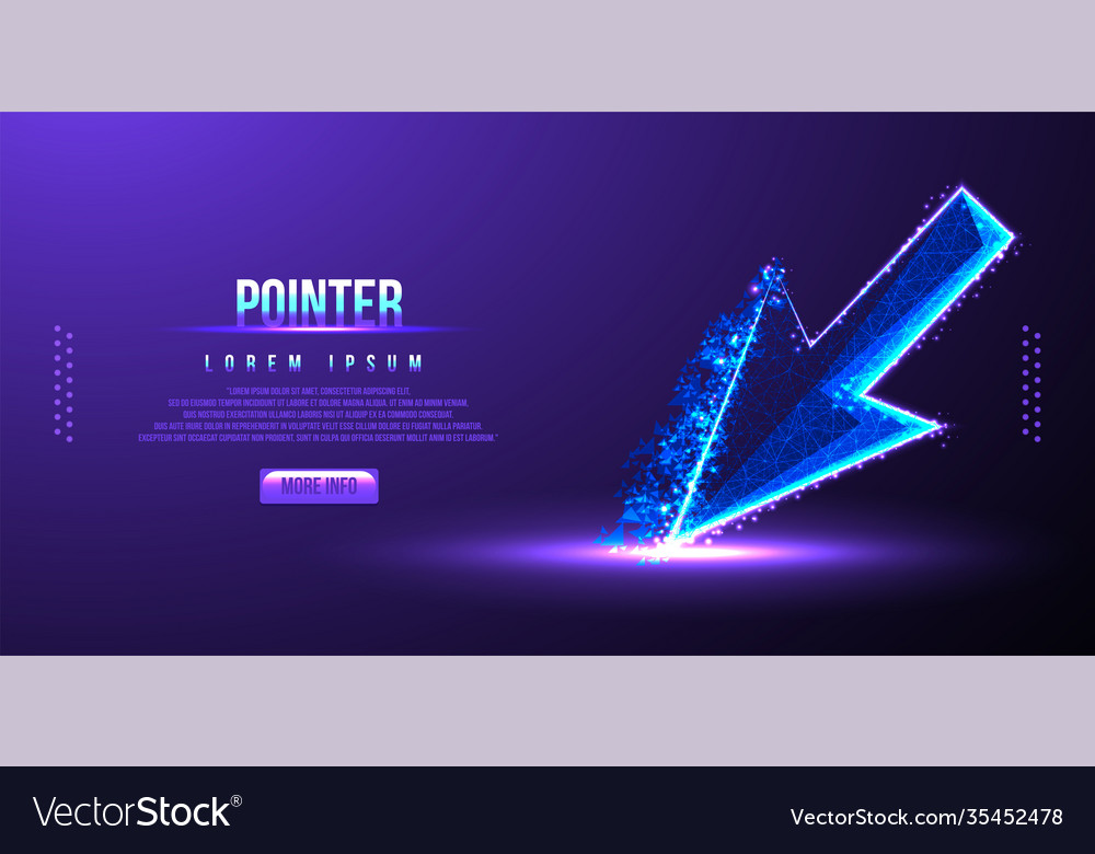 Pointer low poly wireframe Royalty Free Vector Image