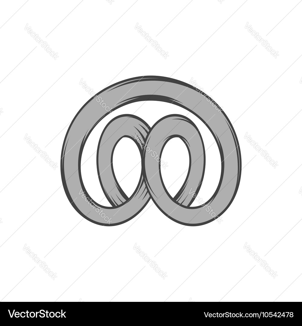 Pretzel icon black monochrome style Royalty Free Vector
