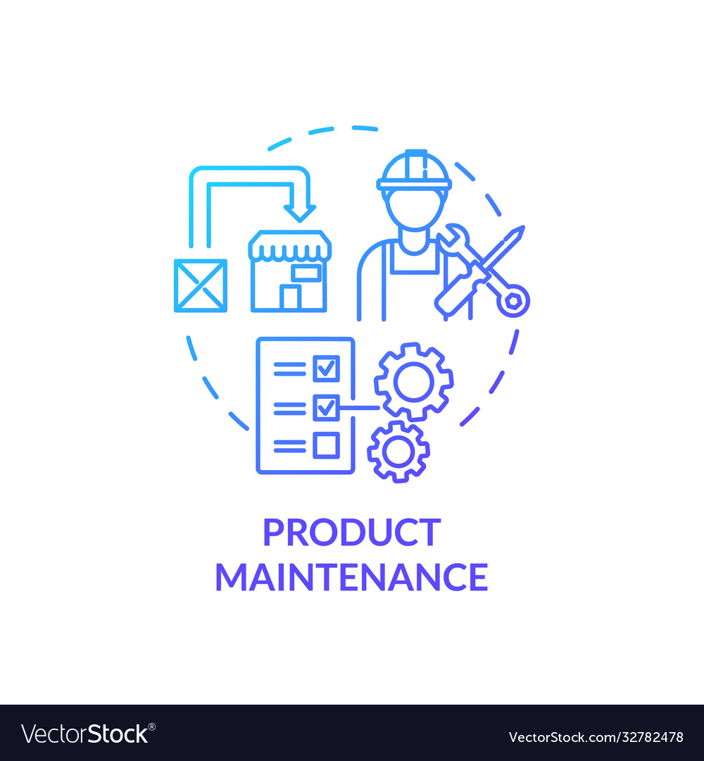 Product maintenance blue gradient concept icon Vector Image Product maintenance blue gradient concept icon Vector Image