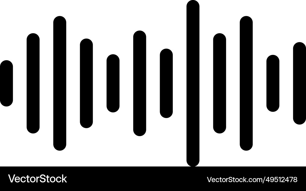Radio wave icon monochrome simple sound Royalty Free Vector