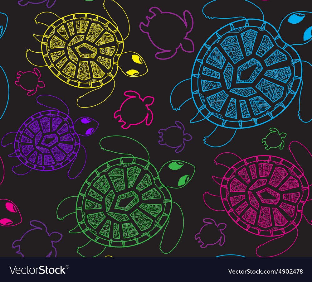 Seamless pattern with turtles Seamless pattern can