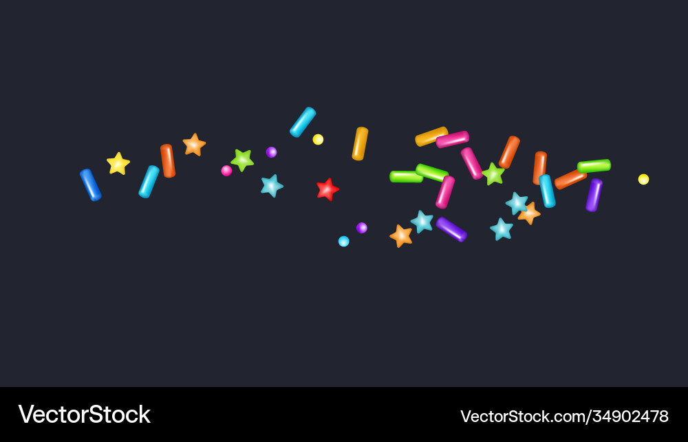 Sprinkles grainy isolated on black background Vector Image