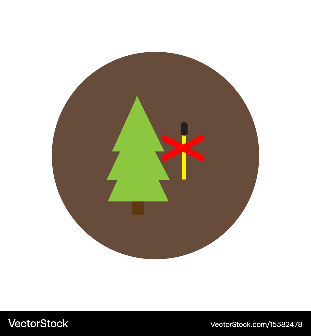 Stylish icon in circle forest fire ban Royalty Free Vector
