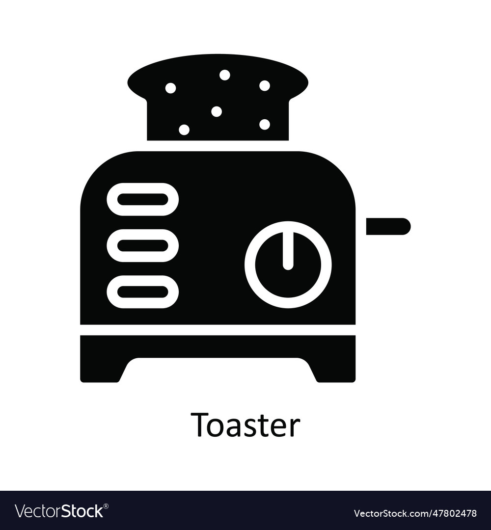 Toaster solid icon design k Royalty Free Vector Image