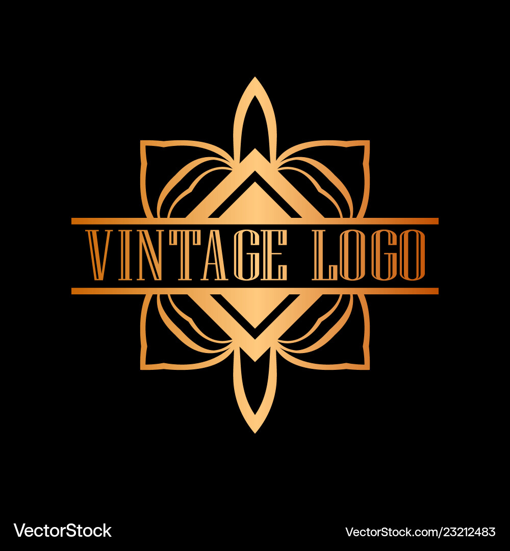 Art deco ornamental logo Royalty Free Vector Image