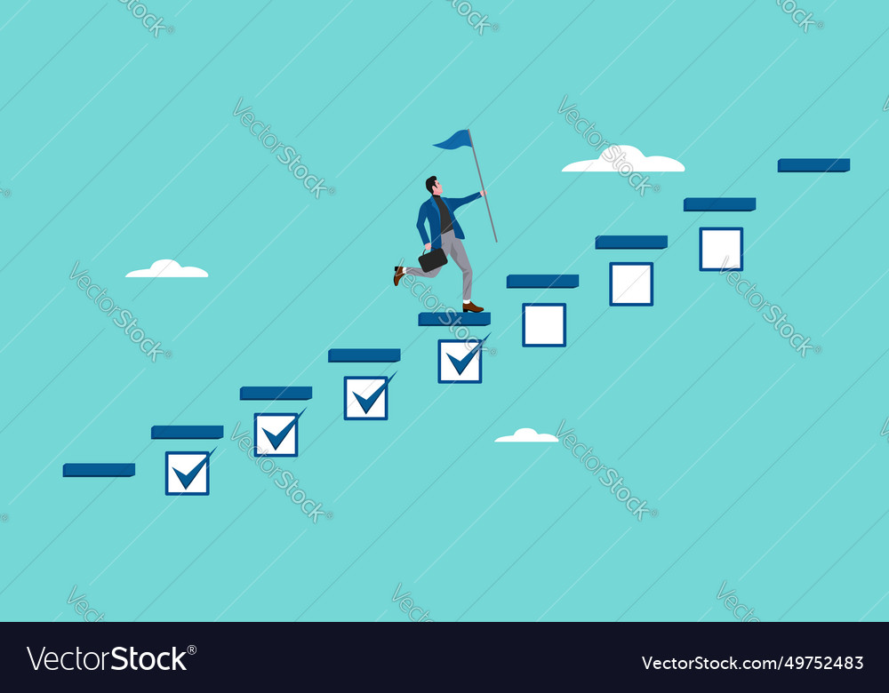 Business progress step towards targets Royalty Free Vector