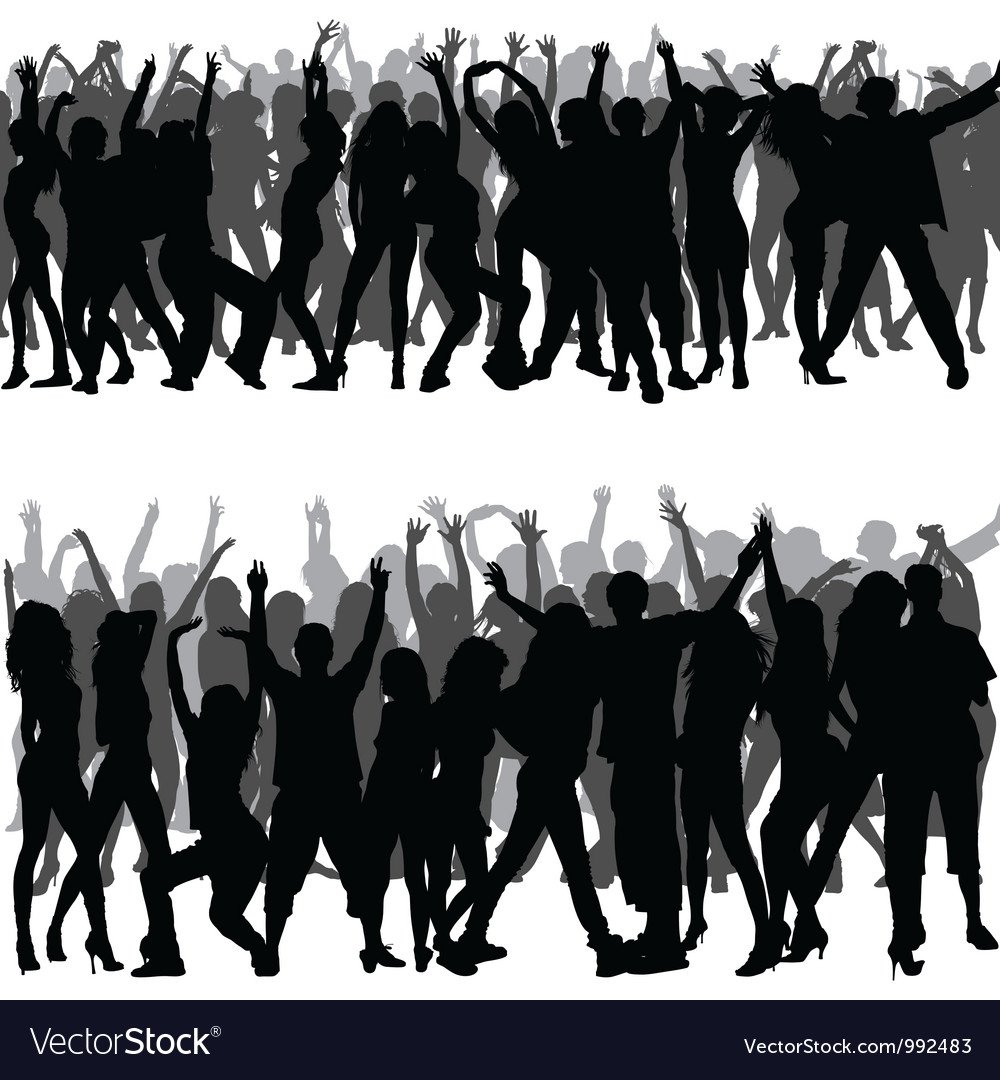 Crowd silhouettes Royalty Free Vector Image - VectorStock