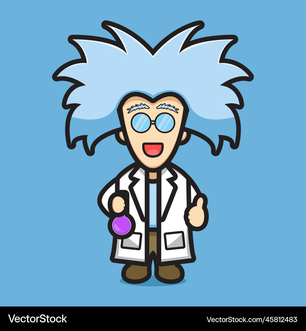 Cute scientist character experiment chemical Vector Image