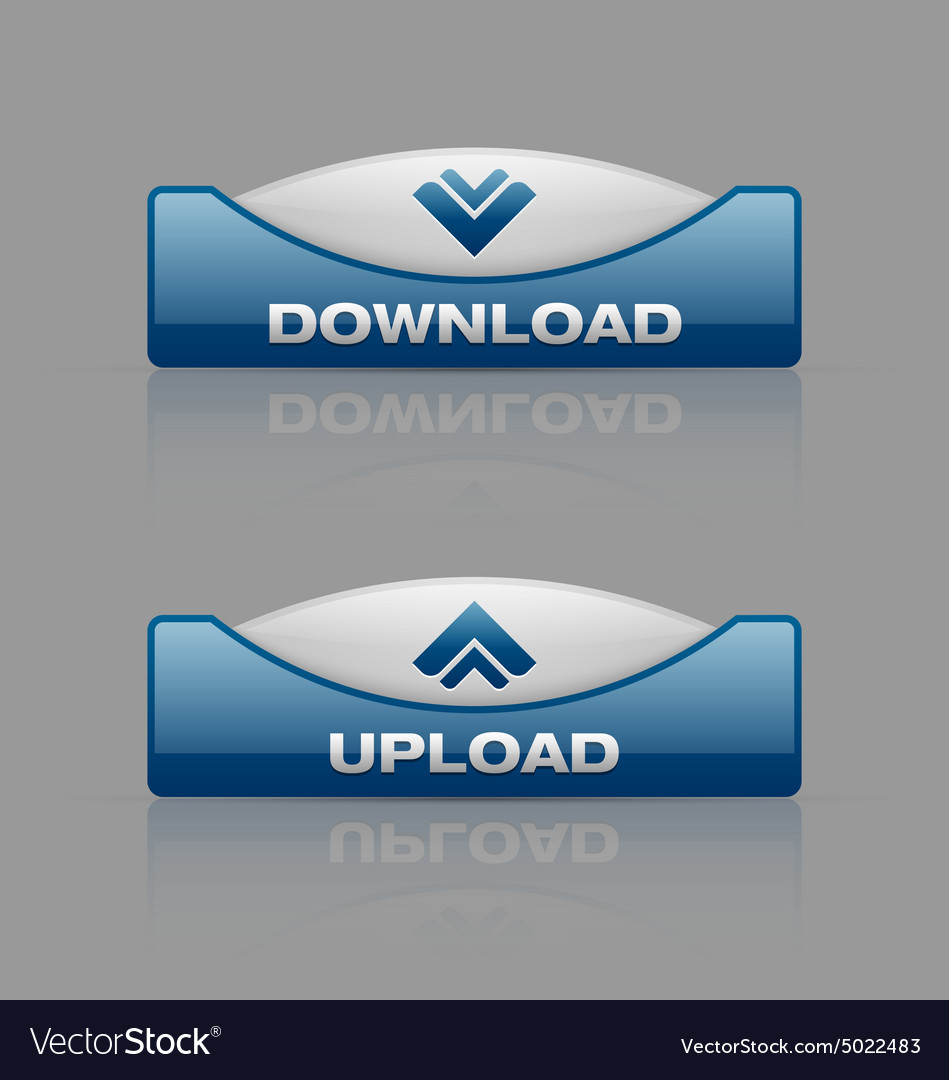 Download and upload buttons Royalty Free Vector Image
