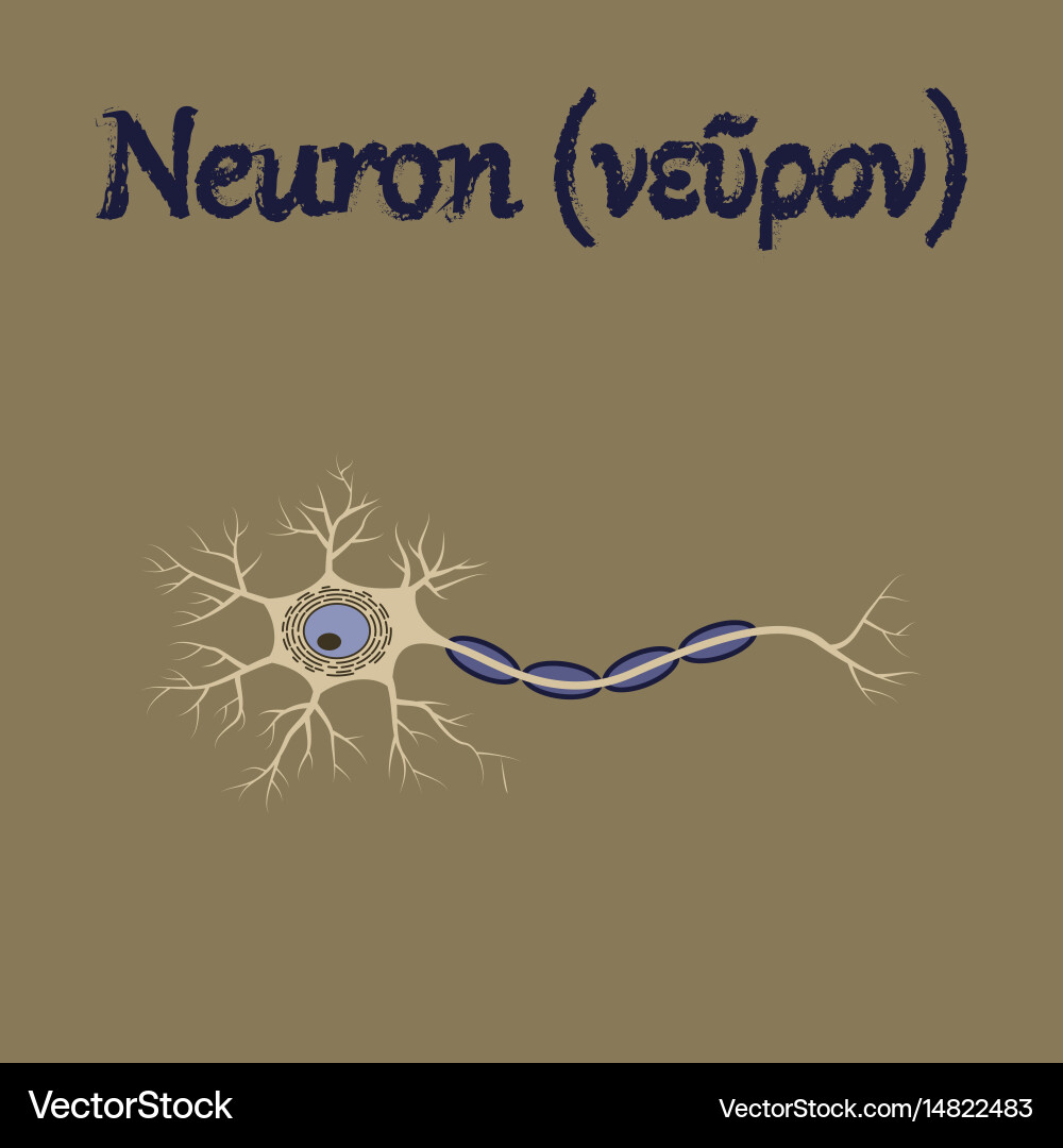 Human organ icon in flat style neuron Royalty Free Vector