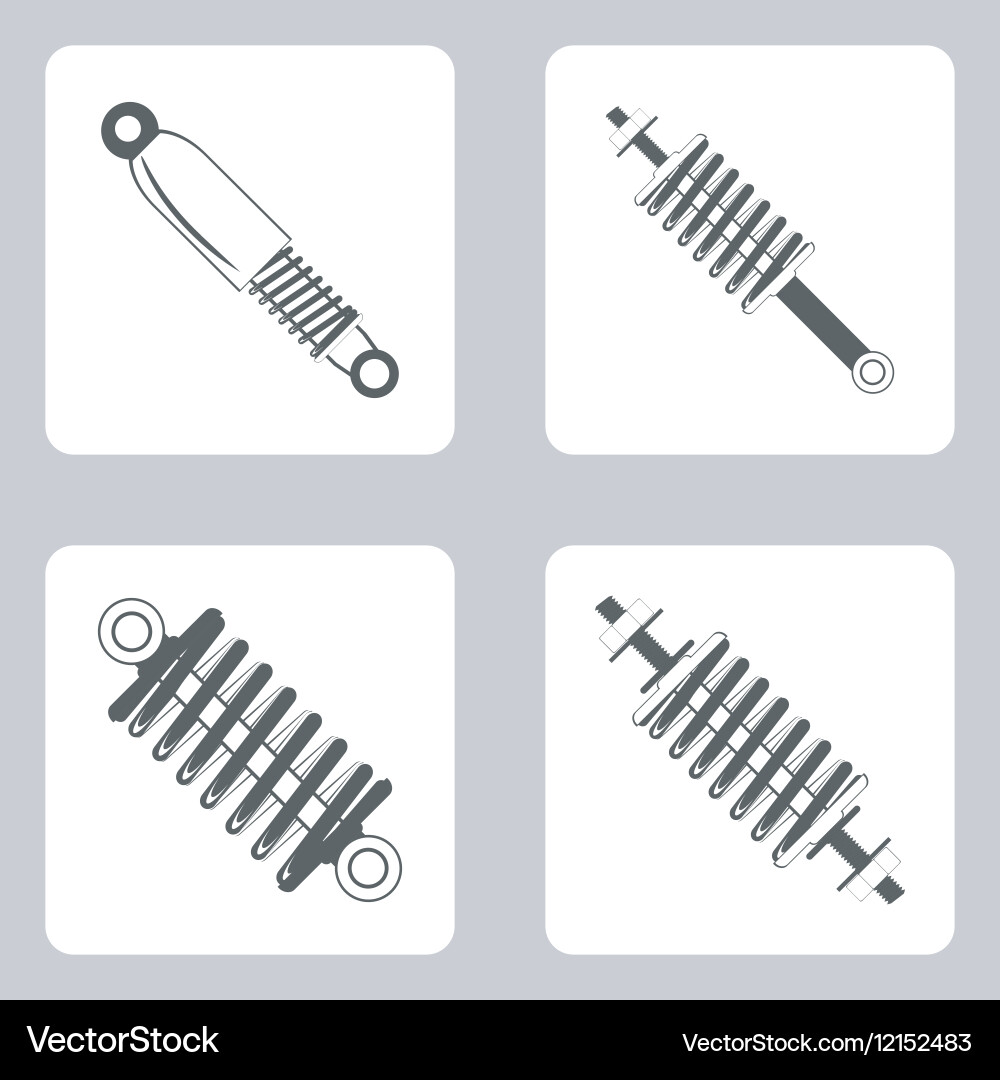 Monochrome icon set with springs Royalty Free Vector Image