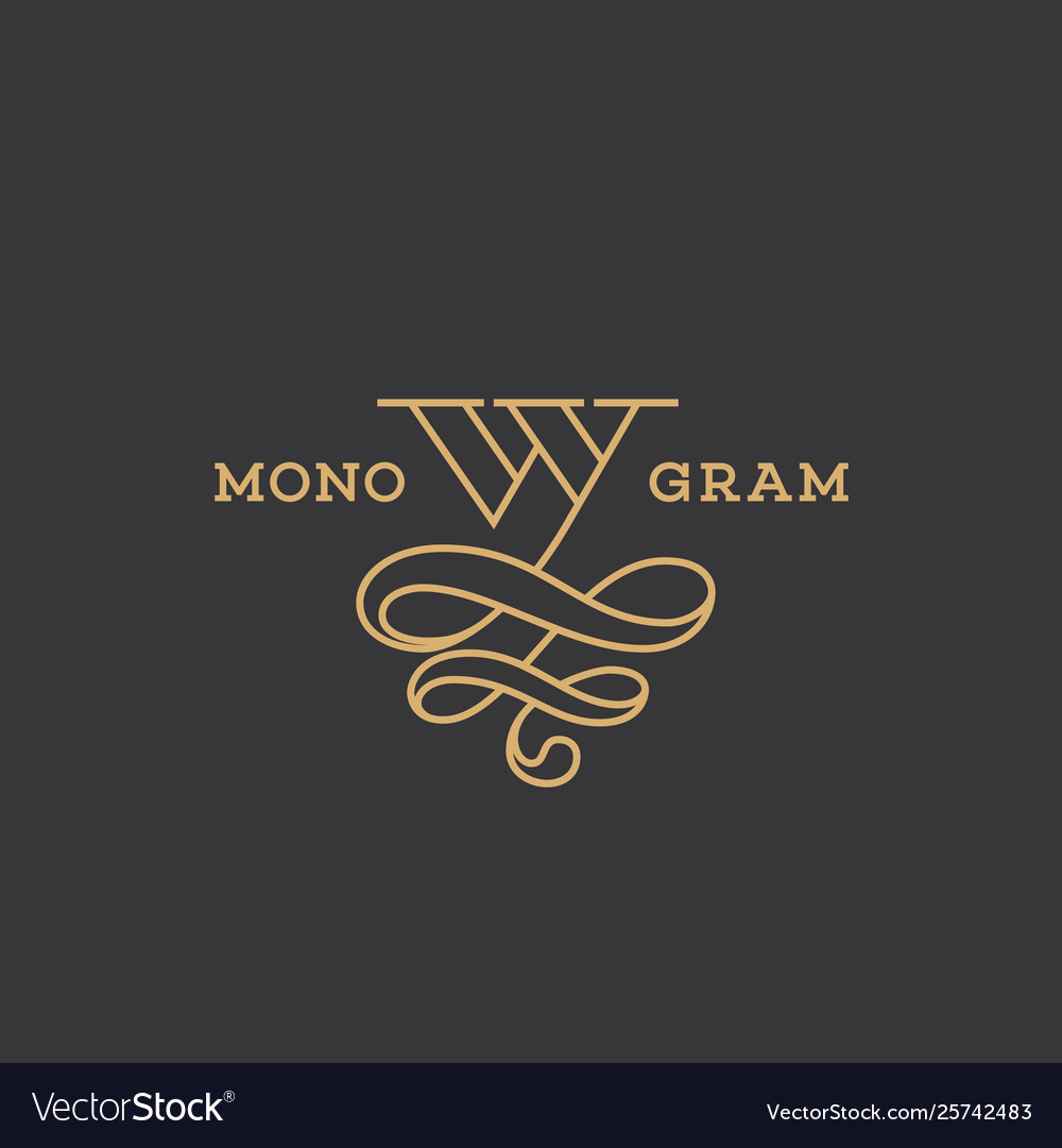 Monogram w Royalty Free Vector Image - VectorStock