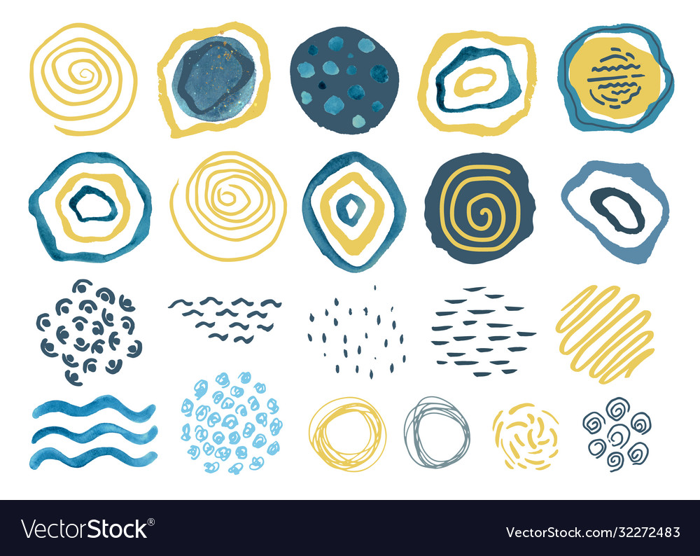 Set hand drawn creative elementsabstract Vector Image