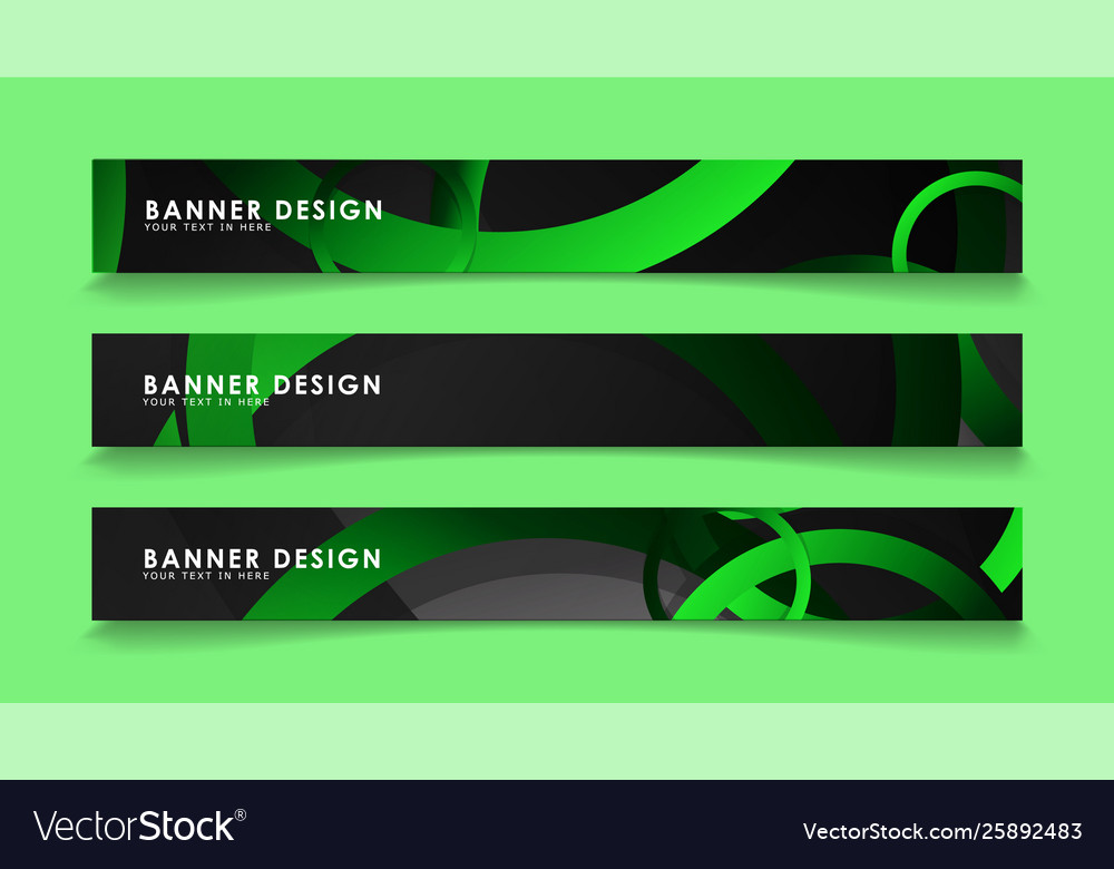 Set rectangular banners with background dark Vector Image