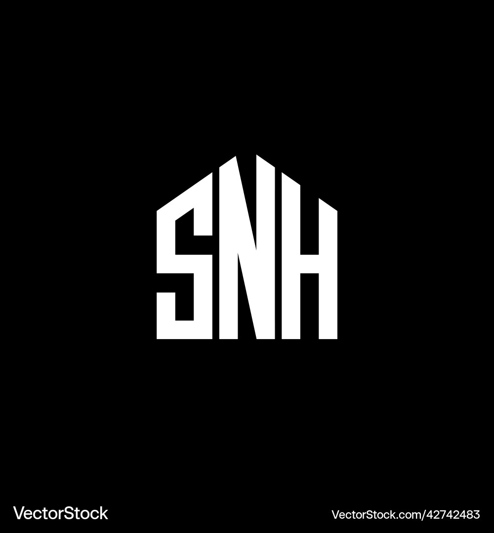 Snh letter logo design on black background Vector Image