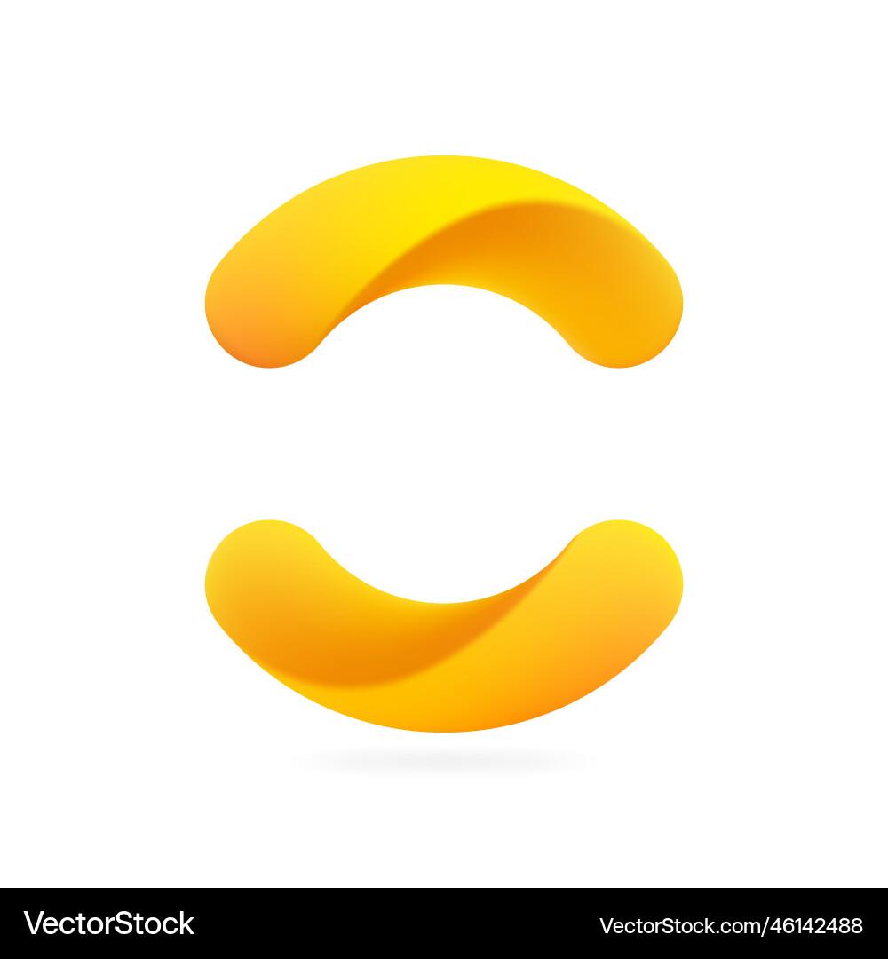 Abstract sphere logo soft style round icon yin Vector Image