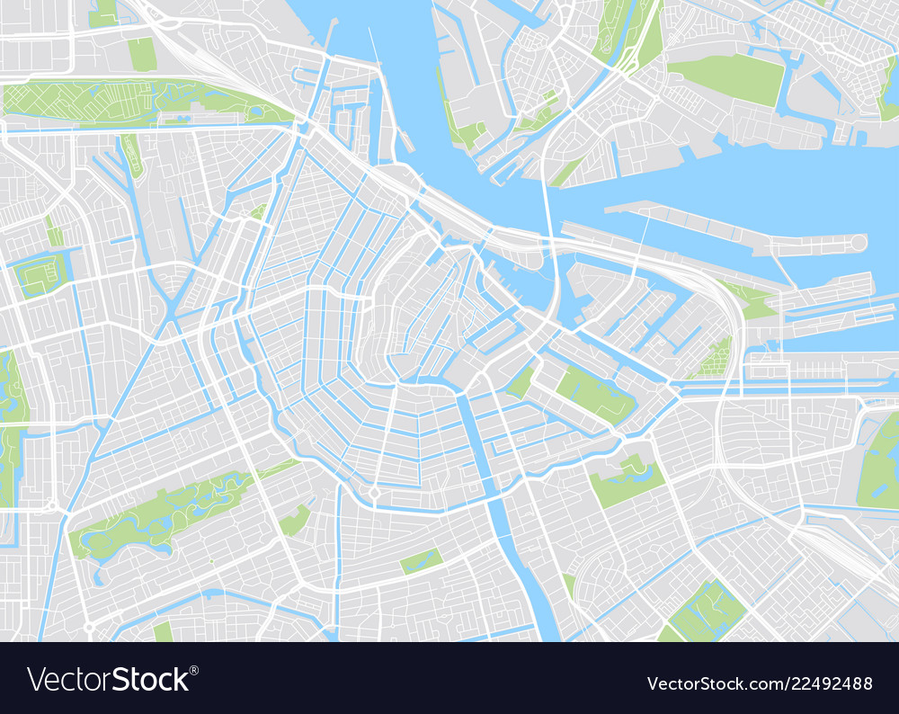 Amsterdam colored map Royalty Free Vector Image